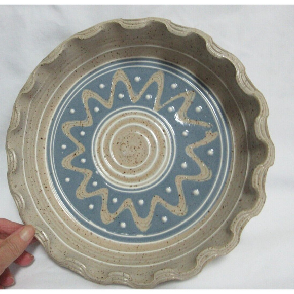 Unknown - Signed | Dining | Vtg Artisan Pottery Stoneware Pie Plate ...